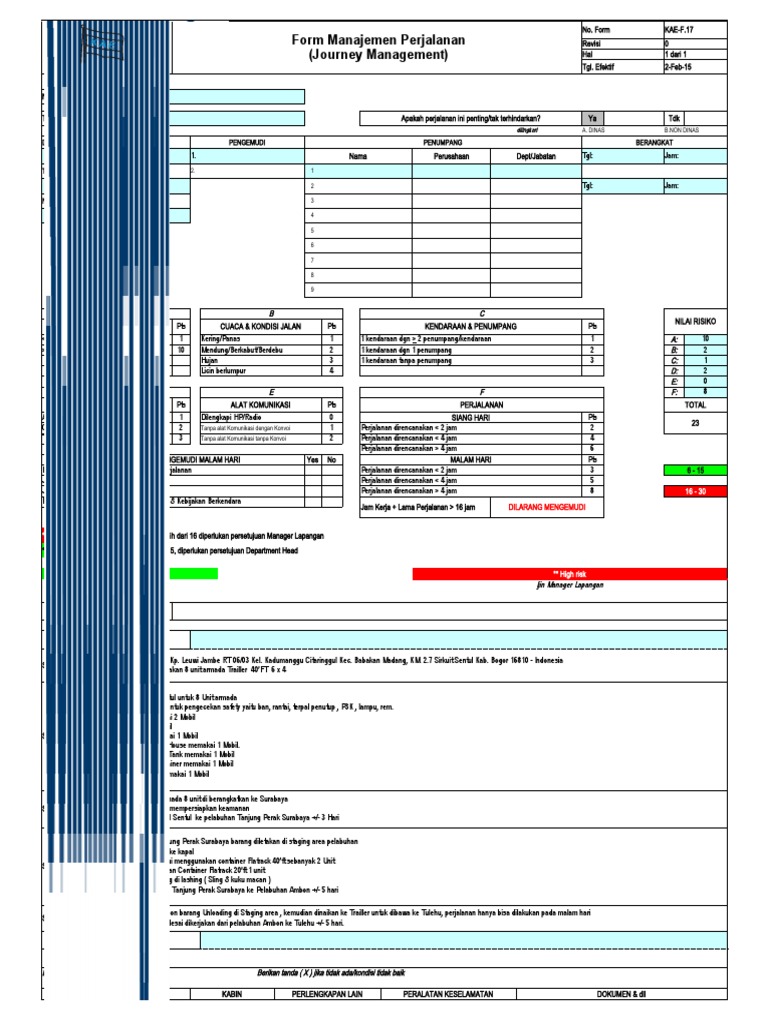 Form Journey Management Plan | PDF
