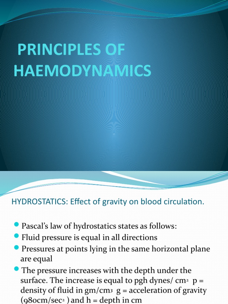 Haemodynamics for Medical Students | PDF | Hemodynamics | Fluid Dynamics