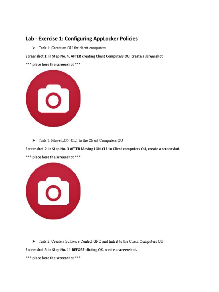 Lab11 - Configuring AppLocker and Windows Firewall | PDF | Group Policy | Screenshot