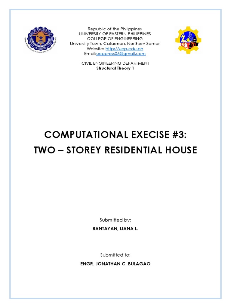 Computational Exercise 3 BANTAYAN | PDF | Beam (Structure) | Structural Load