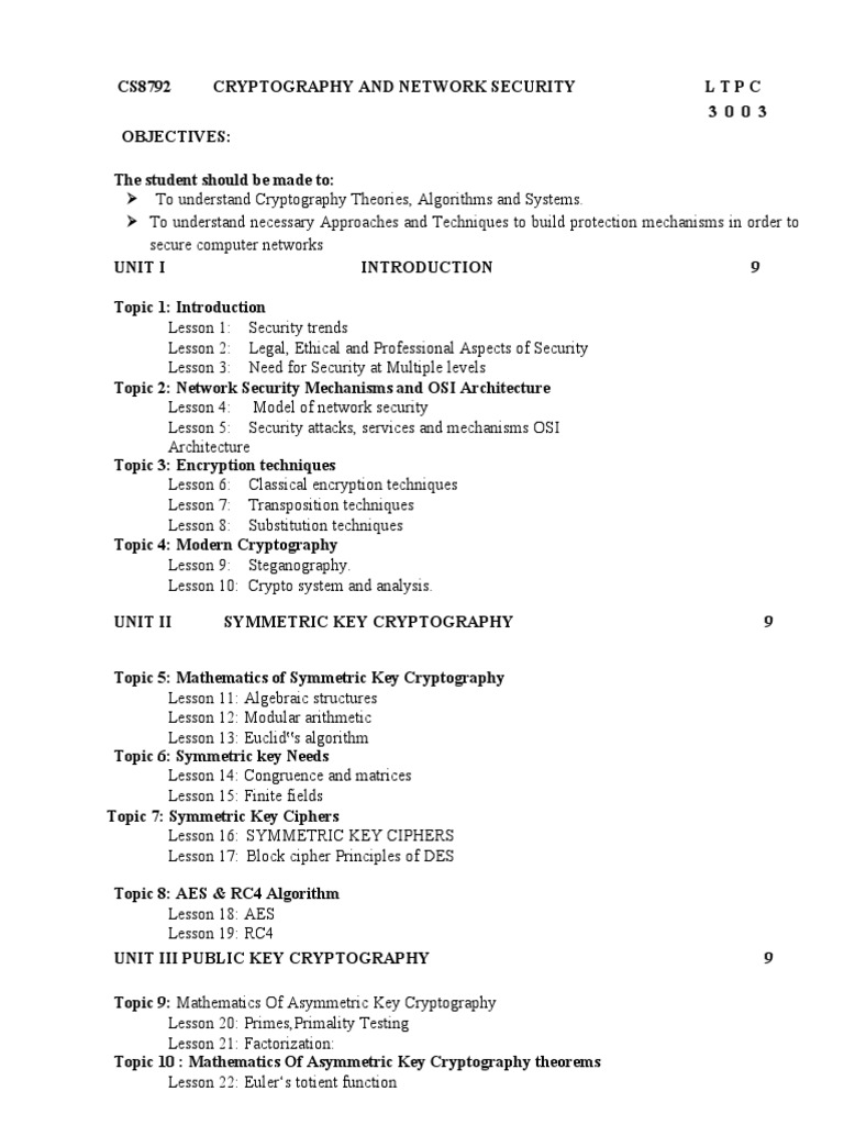 CS8792-Cryptography and Network Security - Moodle - Topics | PDF | Cryptography | Prime Number