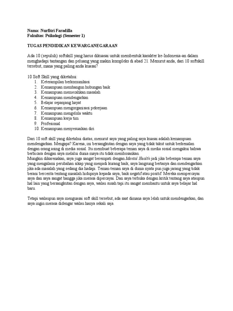 Soft Skill I Learn | PDF | Karier & Perkembangan | Pengembangan Diri