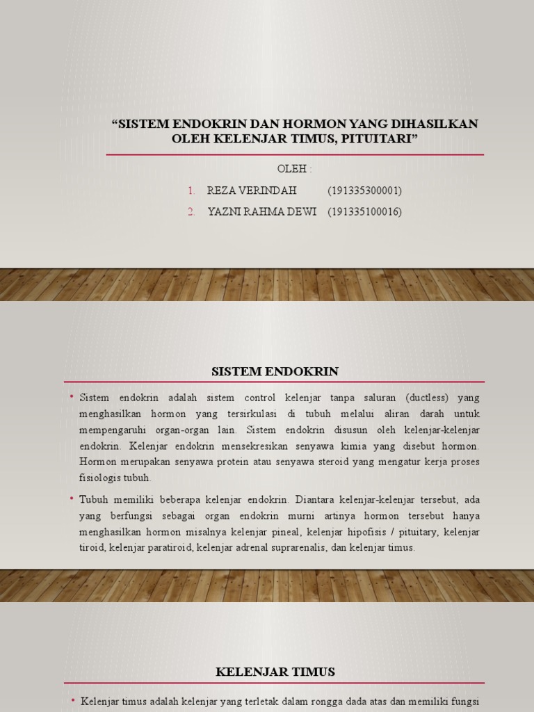 ENZIM (Sistem Endokrin, Kelenjar Timus, Pituitari) | PDF