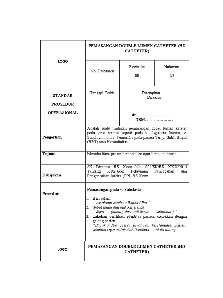 Pemasangan HD Cath | PDF