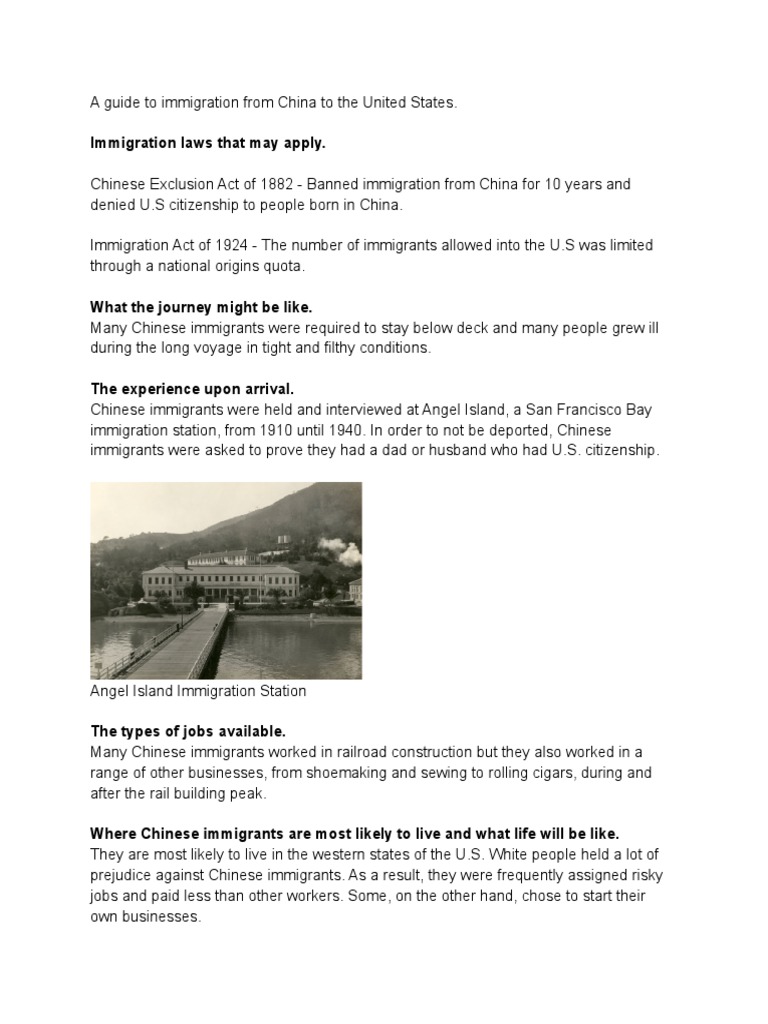 A Guide To Immigration From China To The United States | PDF | Chinese ...