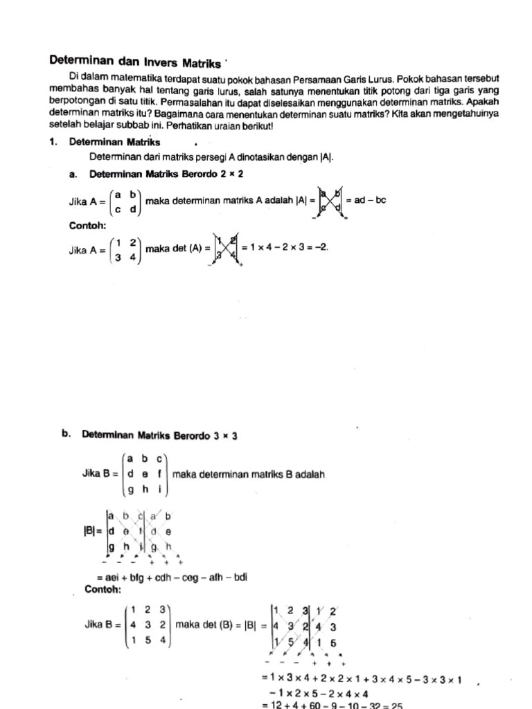Determinan dan Invers Matriks 2x3 | PDF