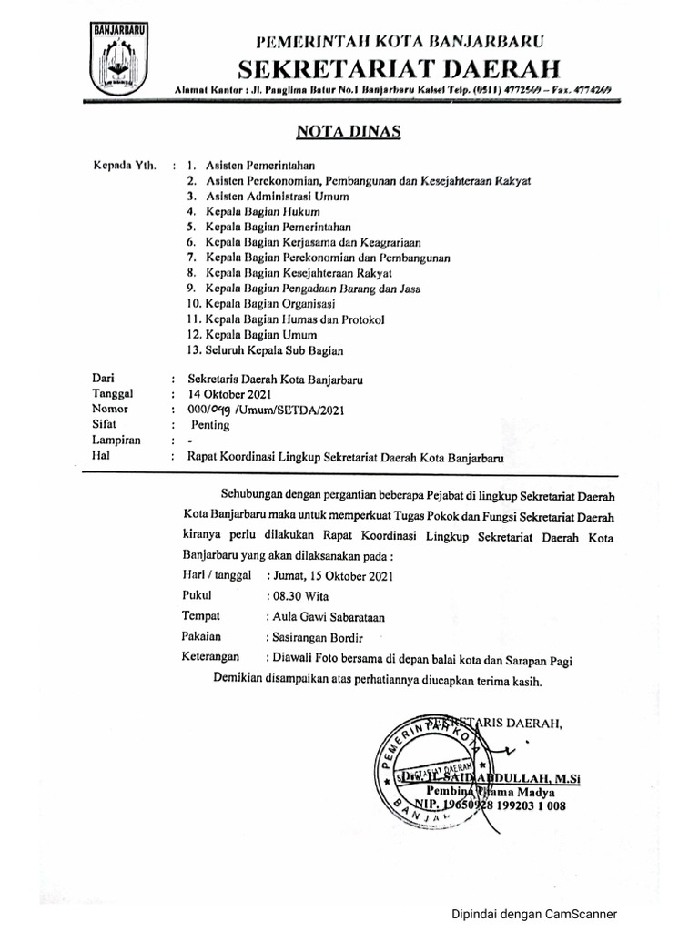 Nota Dinas | PDF