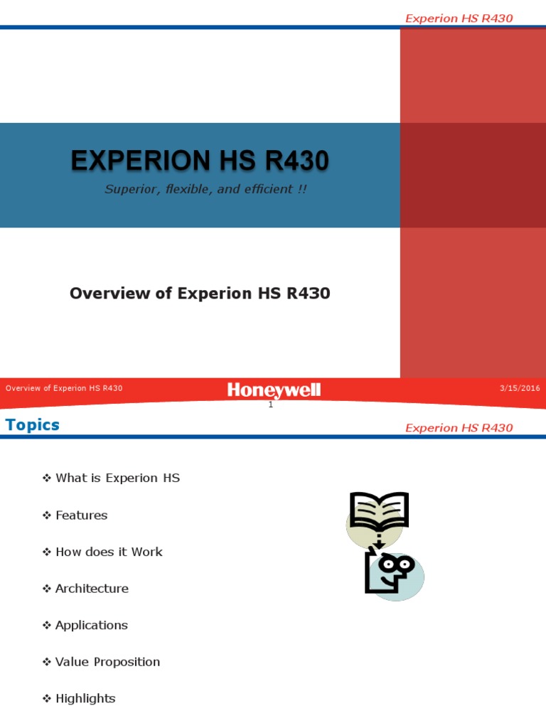 Overview of Experion HS R430: Superior, Flexible, and Efficient ...