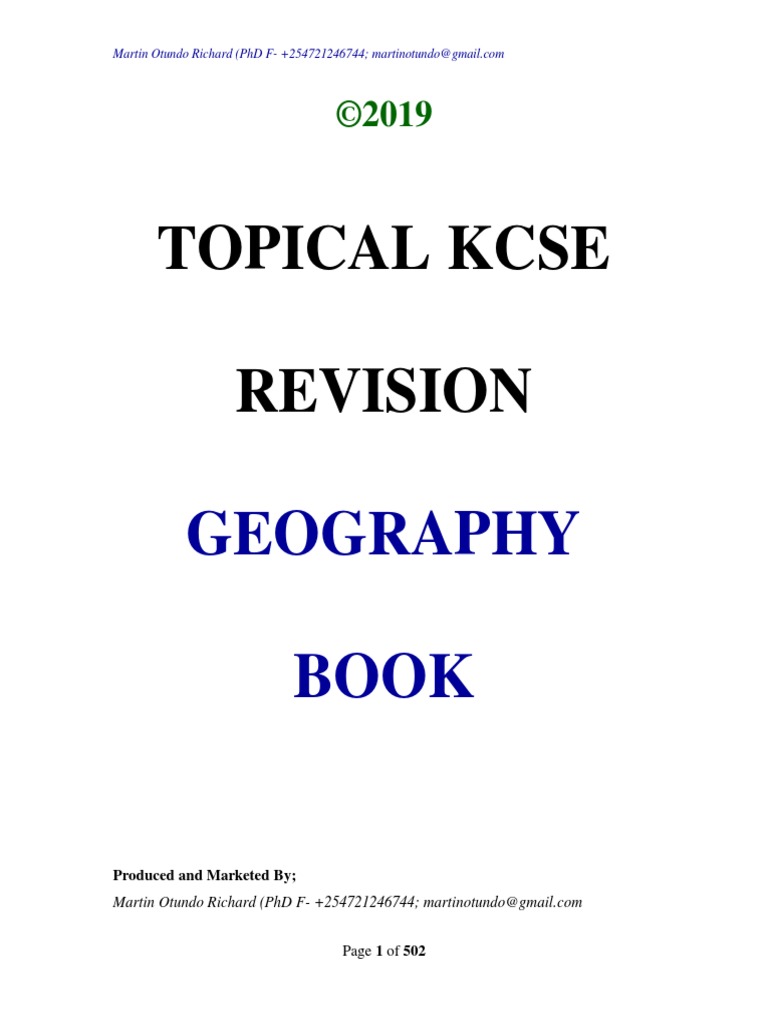 Topical Kcse Revision: Geography Book | PDF | Rock (Geology) | Earth