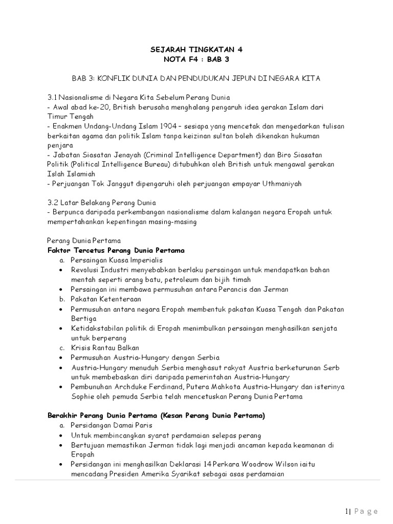 Nota F4 Bab 3 (MC) Full | PDF