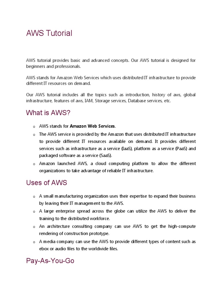 AWS Tutorial1 | PDF | Amazon Web Services | Cloud Computing