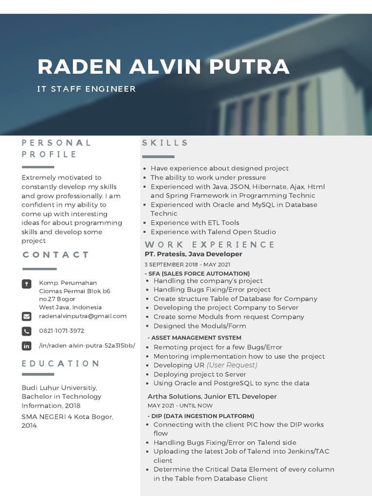 CV Radenalvinputra | PDF | Databases | Software Development