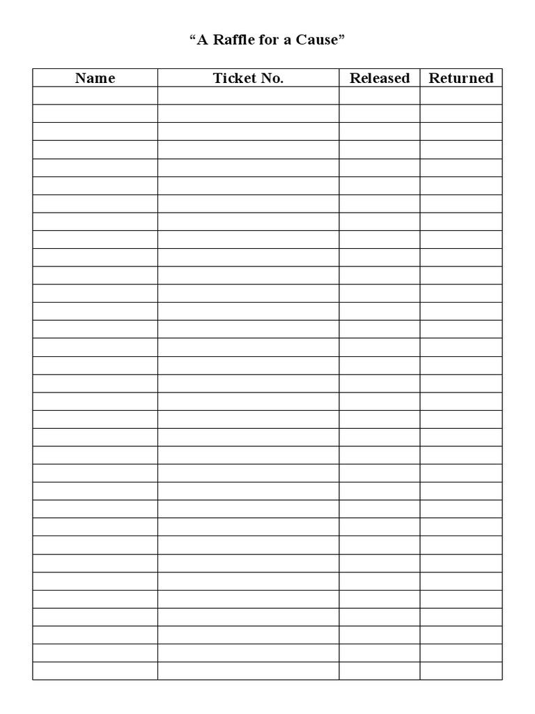 Raffle For A Cause List | PDF