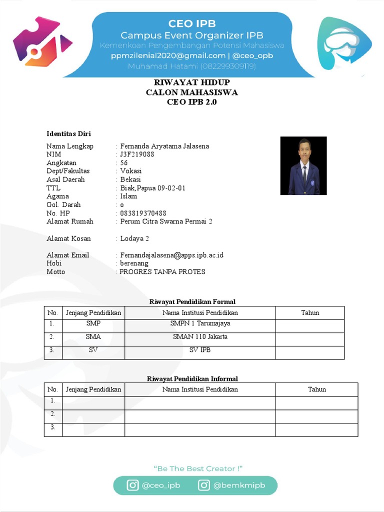 CV CEO Humas Fernanda Aryatama | PDF