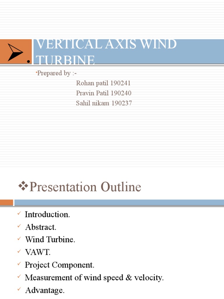 Vertical Axis Wind Turbine Project | PDF | Wind Turbine | Electric ...