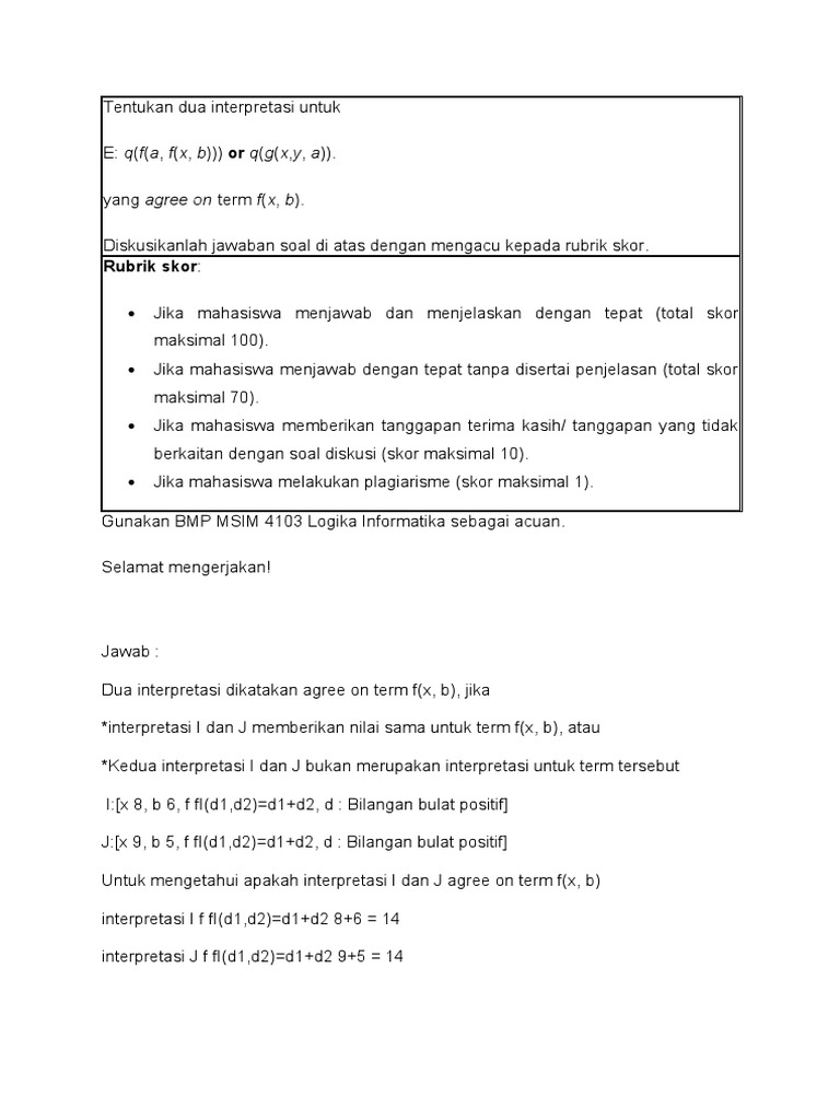 Diskusi 8 Logika Informatika | PDF