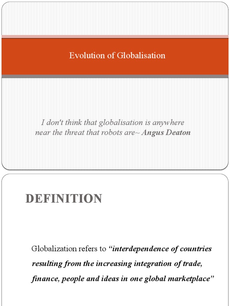 Evolution of Globalisation | PDF | Globalization | Trade