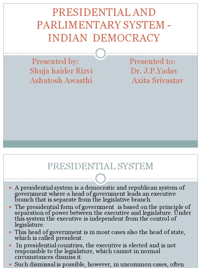 Presidential and Parlimentary System | PDF | World Politics ...