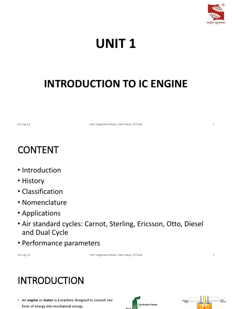 UNIT 1.introduction of IC Engine | PDF | Internal Combustion Engine ...