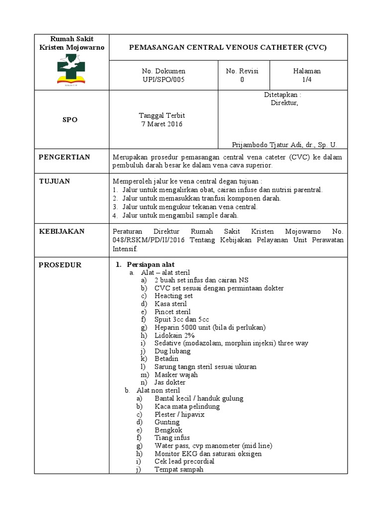 5 Pemasangan Central Venous Catheter (CVC) | PDF