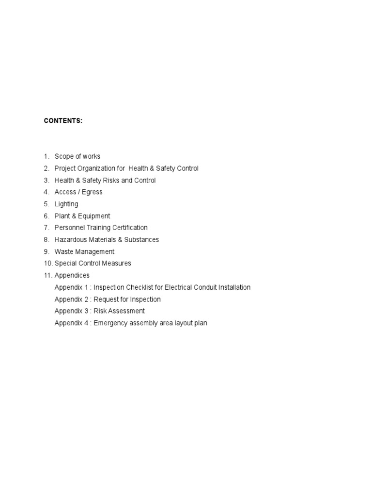 Method Statement For Electrical Conduit Installation | PDF ...