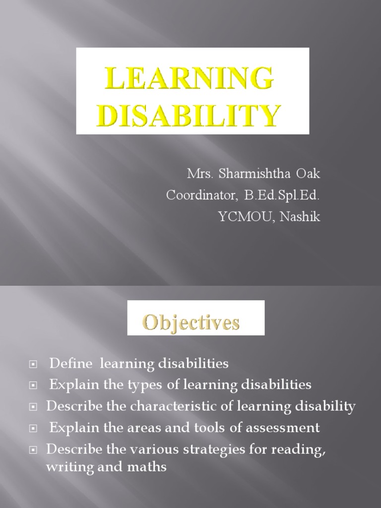 Learning Disability | PDF | Learning Disability | Intellectual Disability