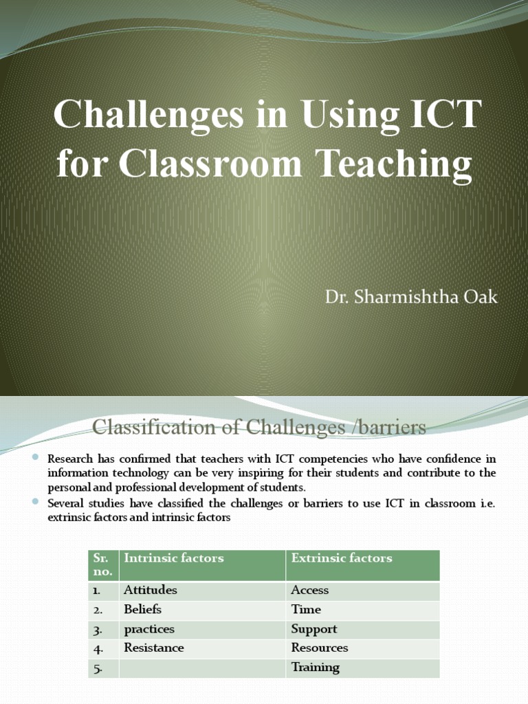 Challenges Using ICT in Classroom | PDF | Information And ...