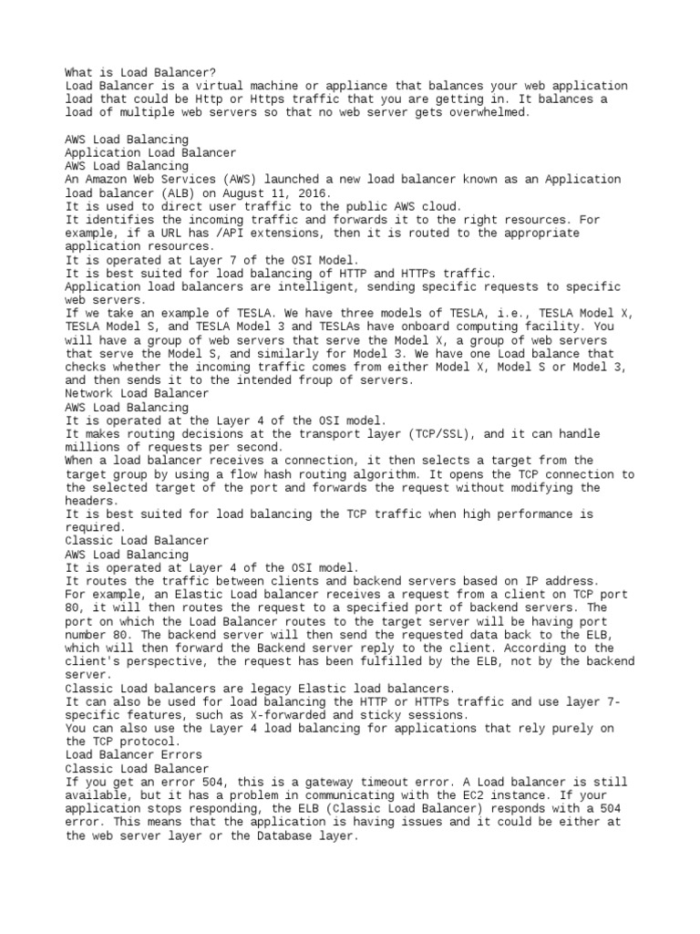 Aws Load Balancing Pdf Load Balancing Computing Port Computer Networking