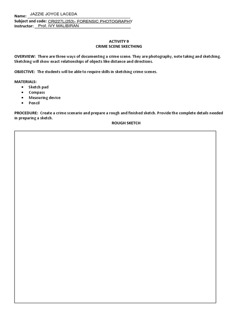 Activity 9 Crime Scene Sketching | PDF