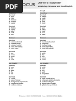 Focus 4 Unit Test Answer Key | PDF