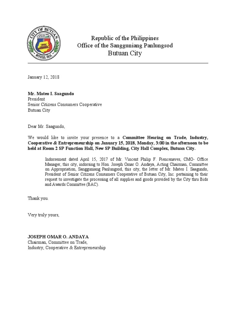 Committee Hearing Invitation for Trade | PDF | Government