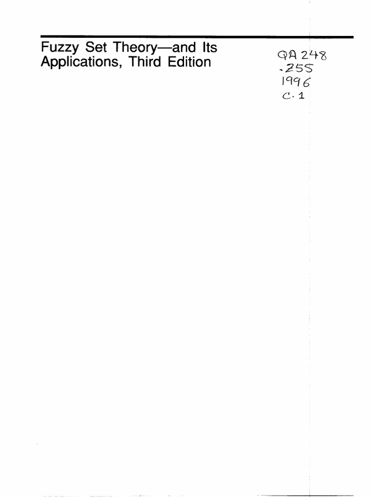 Hans Jürgen Zimmermann Fuzzy Set Theory And Its Applications Kluwer Academic Publishers