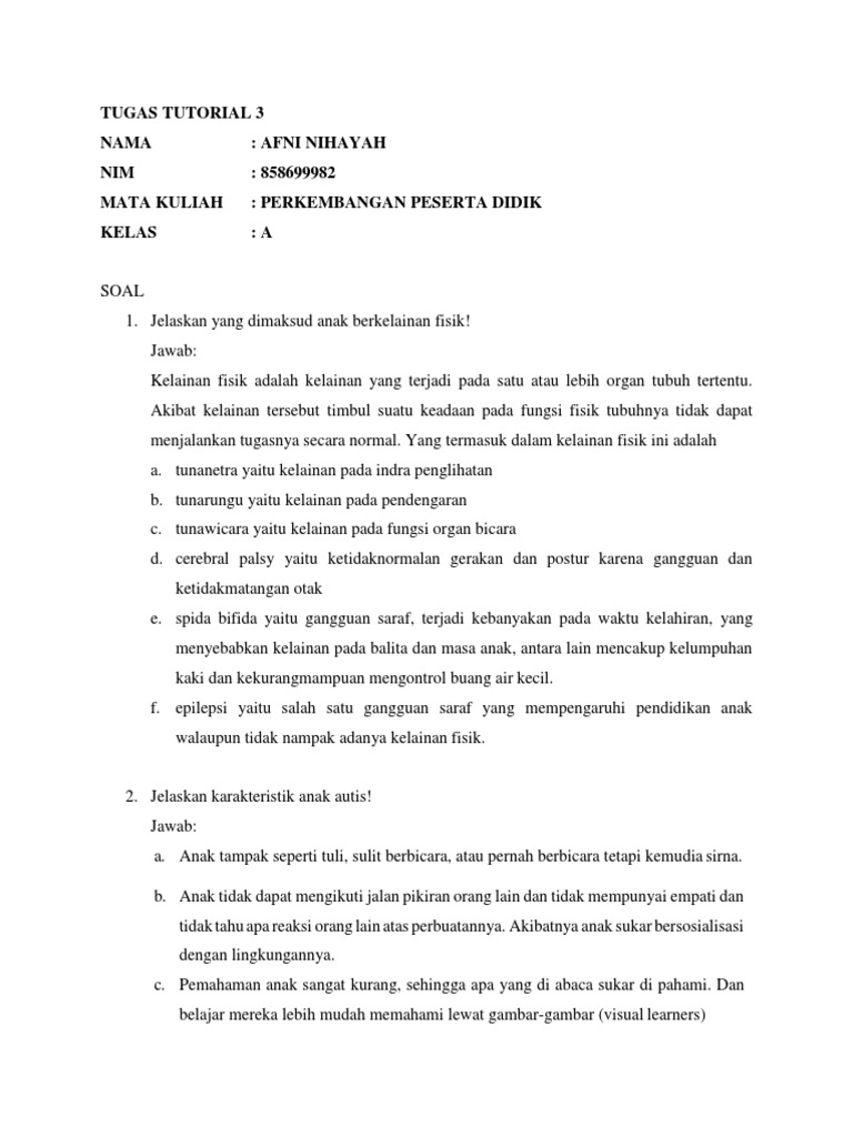 TT 3 - Afni Nihayah - 858699982 - Kelas A - PPD | PDF