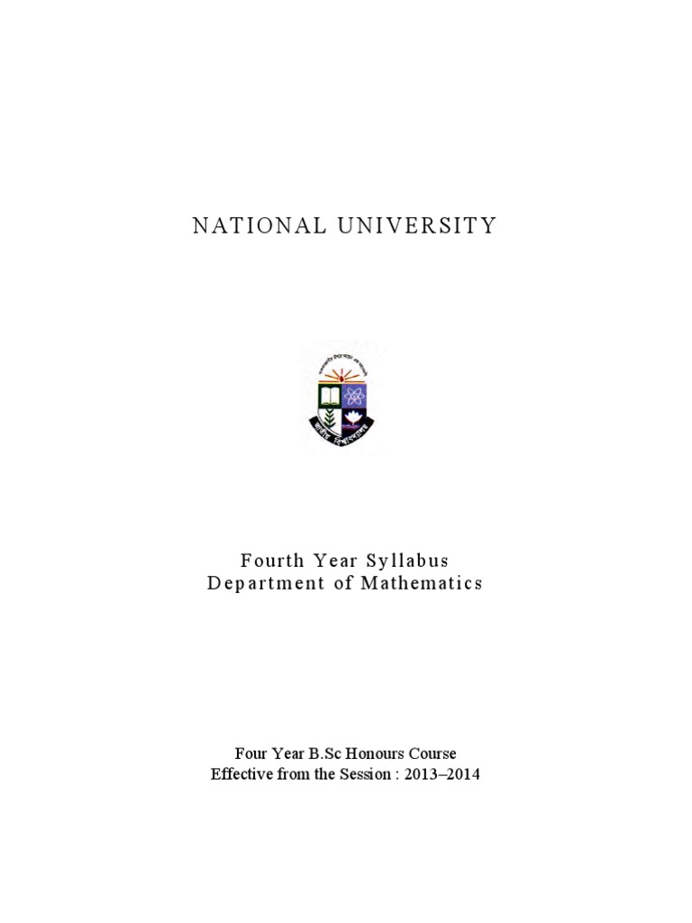 Mathematics Hounours 4th Year Syllabus | PDF | Tensor | Fourier Transform