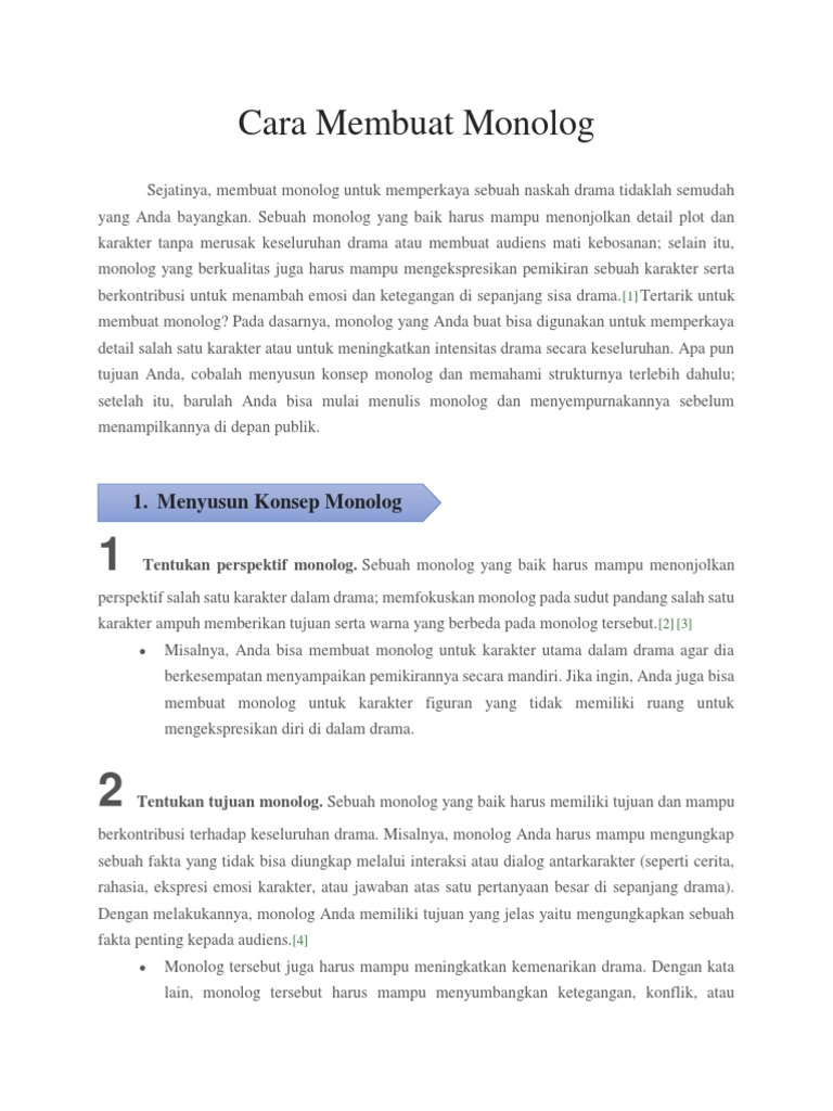 Panduan Menulis Monolog Drama | PDF
