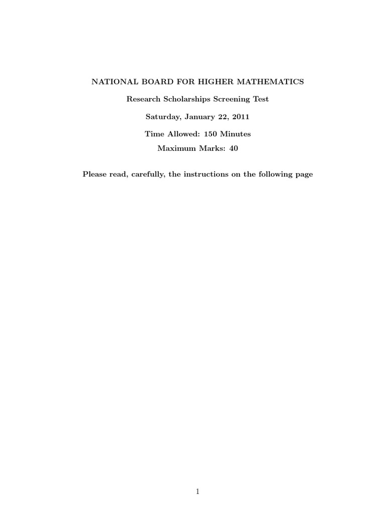 NBHM PHD 2011 Question Paper | PDF | Matrix (Mathematics) | Ring ...