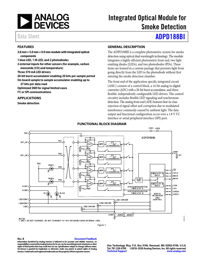 Integrated Optical Module For Smoke Detection: ADPD188BI | PDF | Analog ...