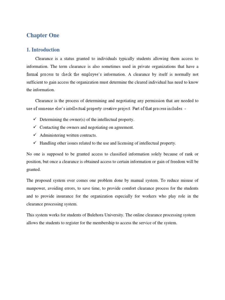 Chapter One | PDF | Feasibility Study | System