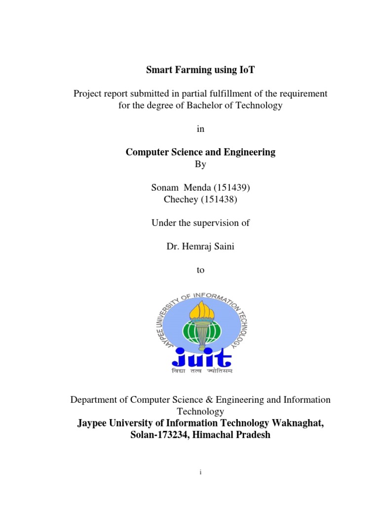 Smart Farming Using IoT | PDF | Internet Of Things | Arduino