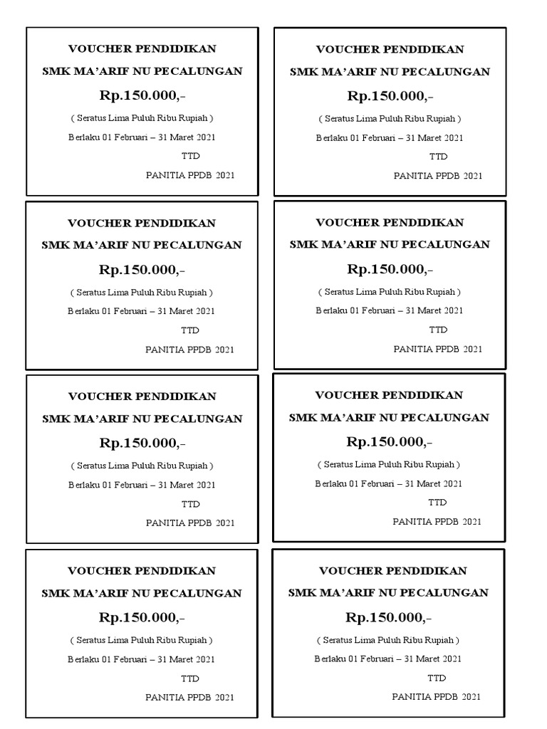 Voucher PPDB | PDF