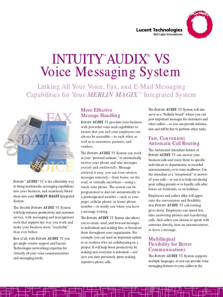 Intuity Audix VS Voice Messaging System | PDF | Personal Computers ...