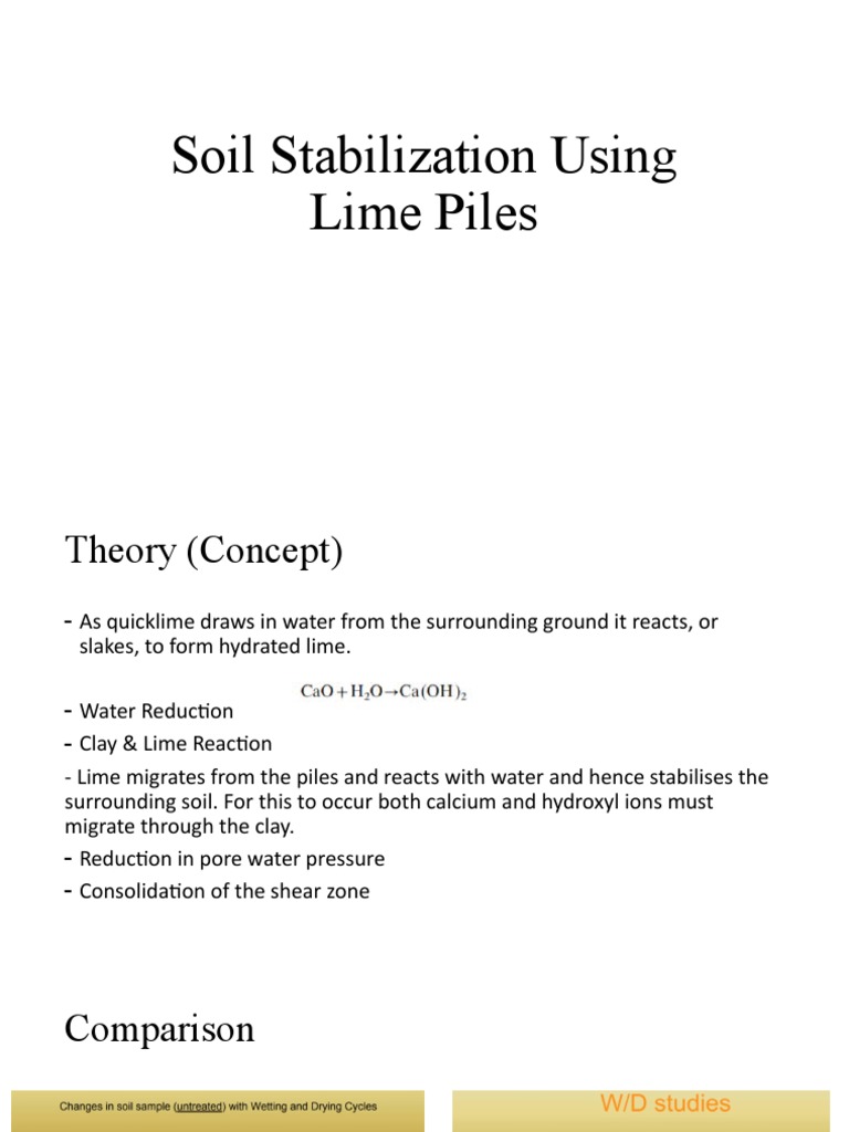 Soil Stabilization Using Lime Piles Plot 45-46 | PDF