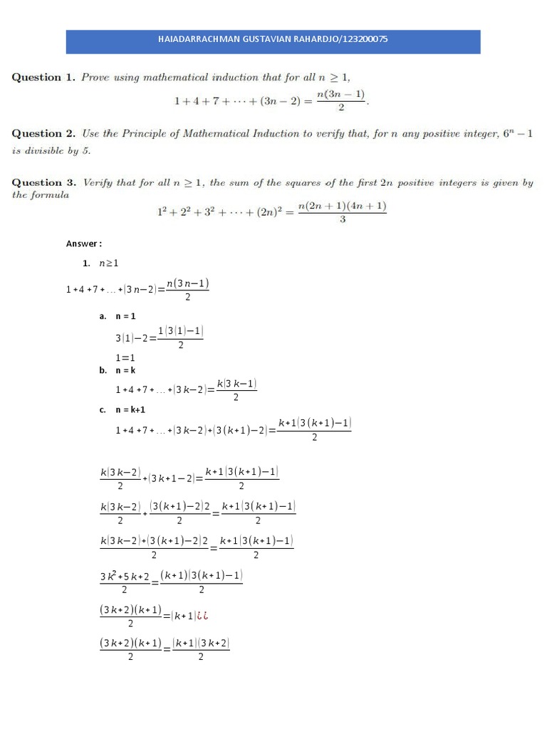Mathematical Induction Proofs Explained | PDF