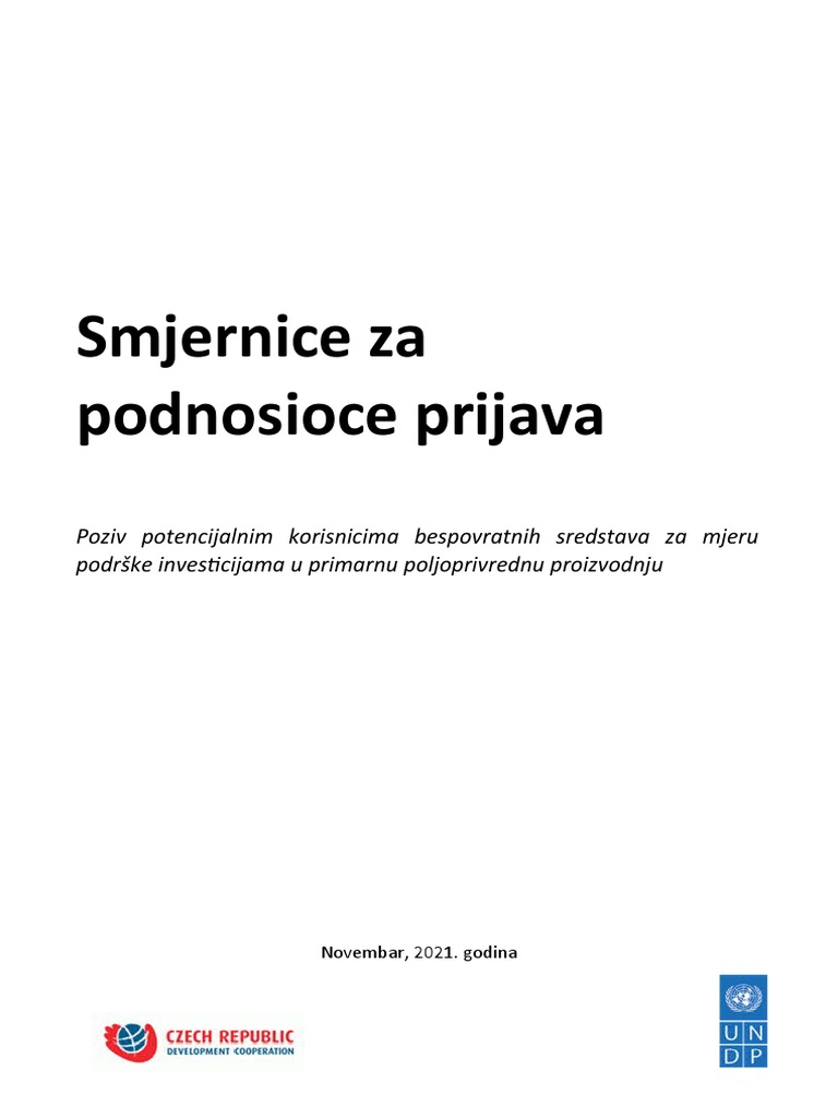 Smjernice Za Podnosioce Prijava Javni Poziv Za Primarnu Proizvodnju Nov 2021 | PDF