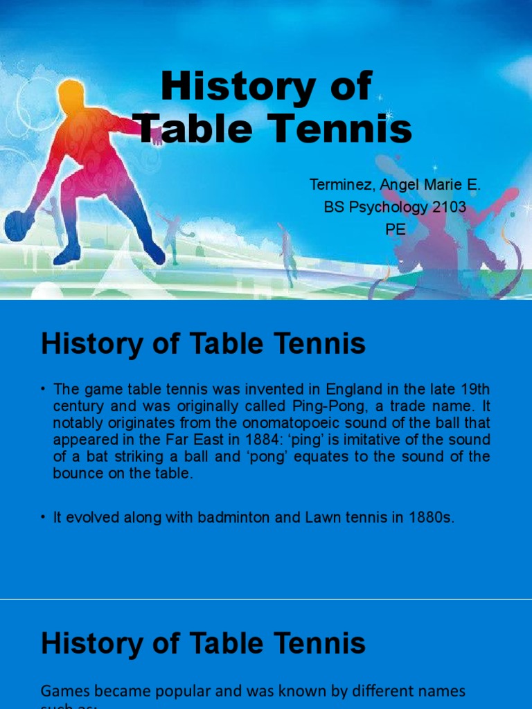 Origins and Evolution of Table Tennis | PDF | Table Tennis | Individual ...
