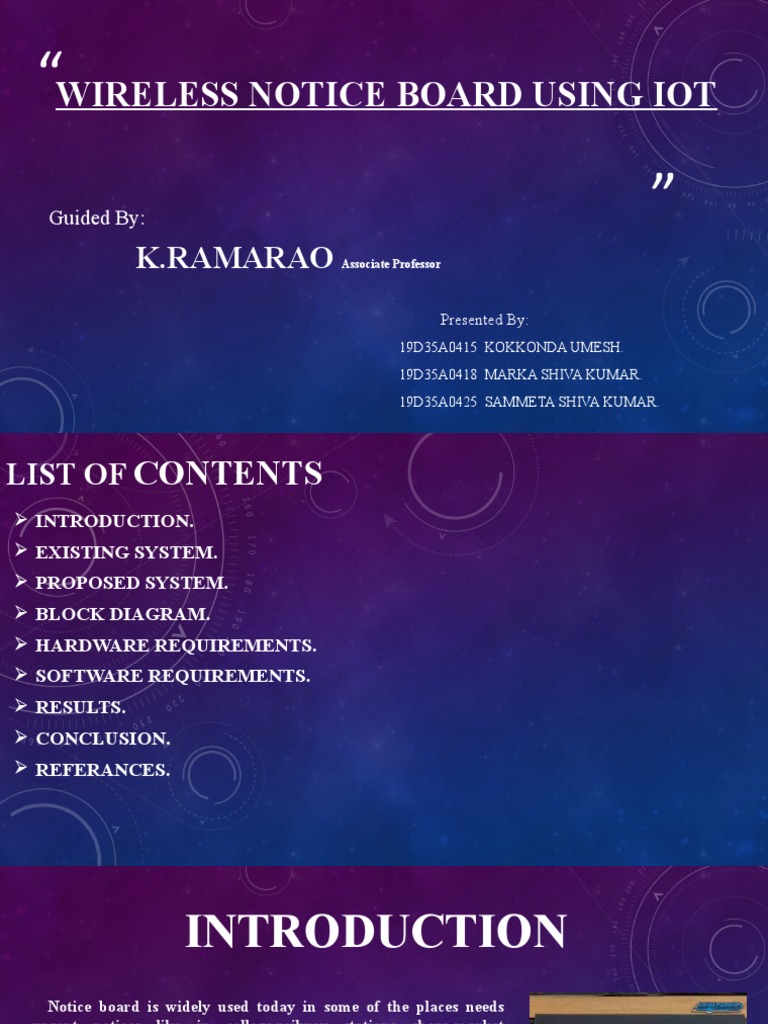 Wirelesss Notice Board Using Iot | PDF | Arduino | Internet Of Things
