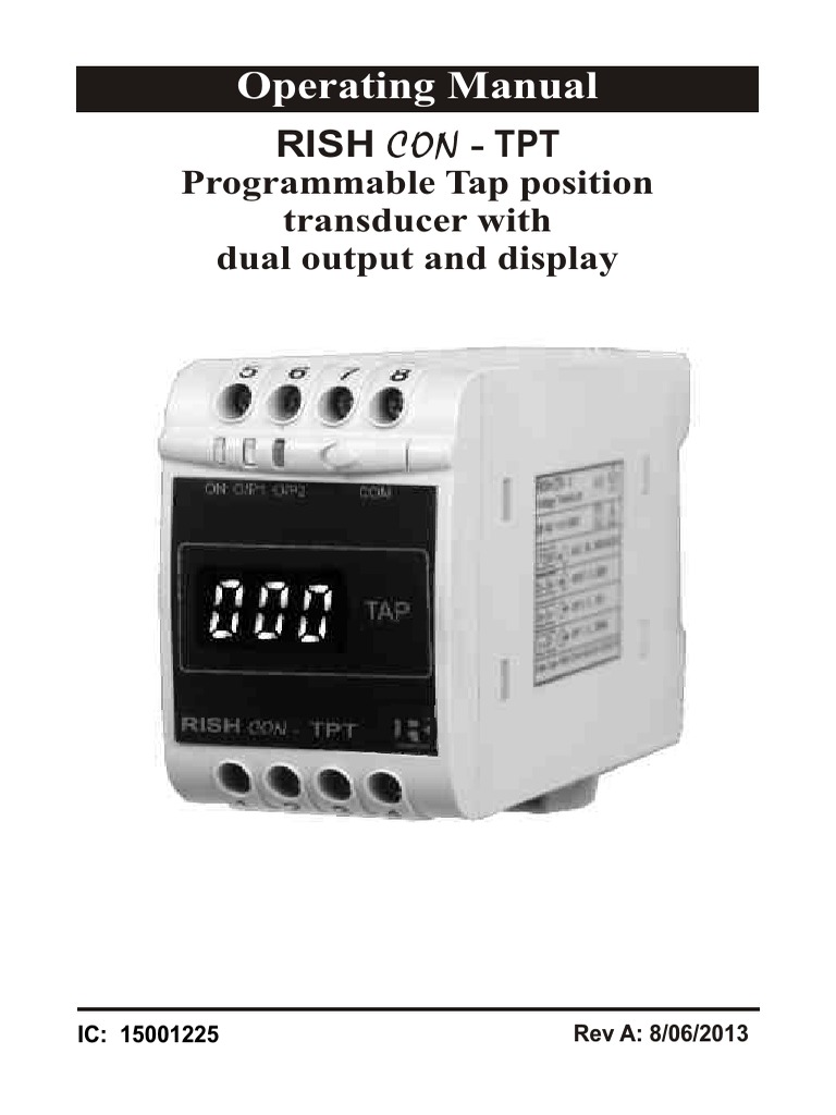 OLTC Tap Position Indicator RISH CON TPT Transducer | PDF | Power Supply | Transformer
