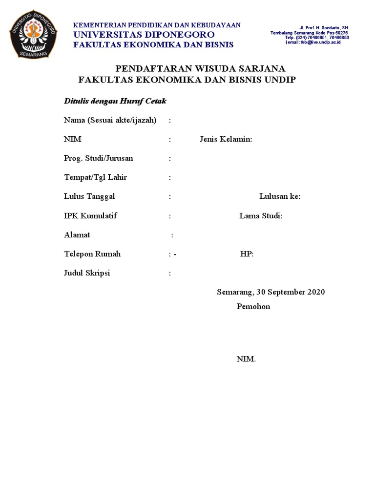 Form IKA Undip | PDF