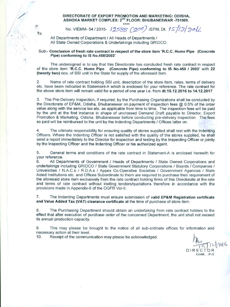 RCC Hume Pipes Statement | PDF