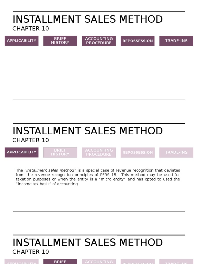 Chapter 10 - Installment Sales Method | PDF | Gross Income | Cost Of ...